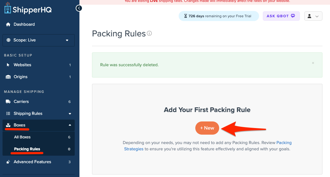 How to Set Up Packing Rules